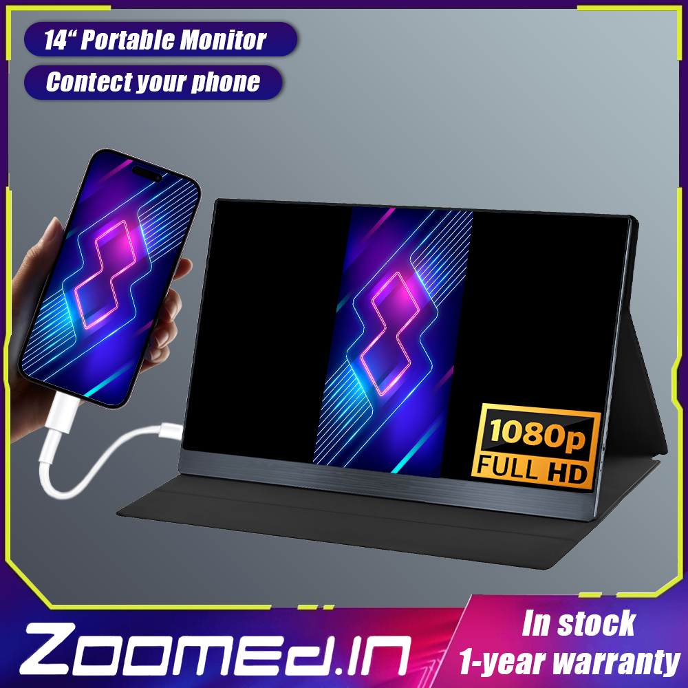 ZOOMEDIN Portable Monitor 14 Inch 1920x1080P FHD HDR IPS Laptop ...