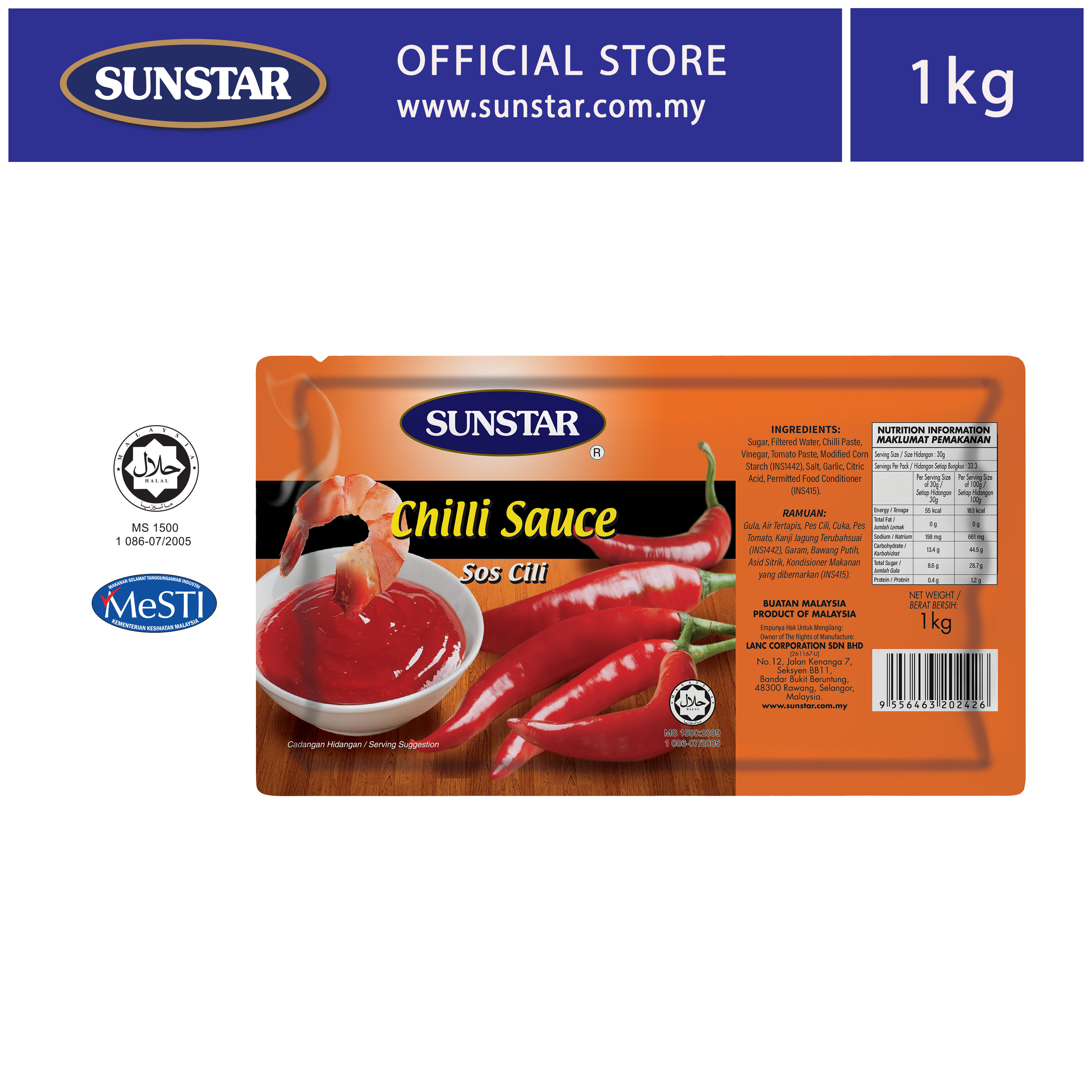 SUNSTAR Chilli Sauce / Sos Cili (1kg) | Lazada
