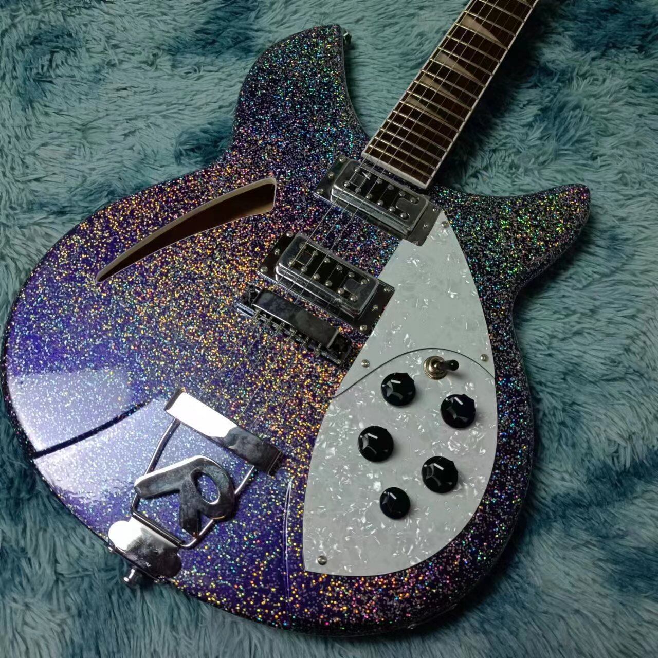 Rare Rickenbacker 330 Semi Hollow Electric Guitar Purple Burst Sparkle ...