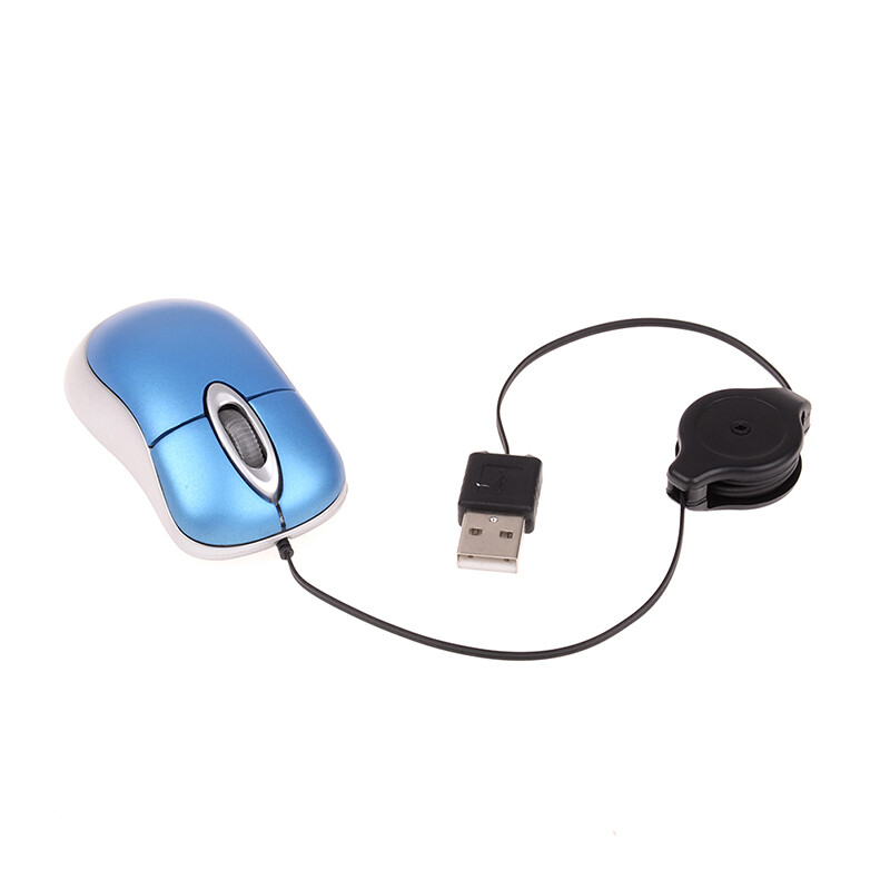 【Flash Sale】Mini wired mouse USB retractable optical mouse free drive ...