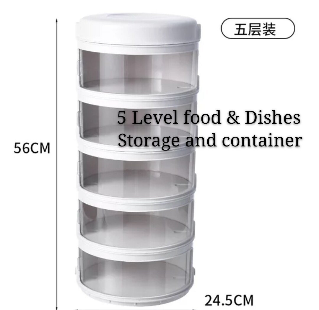 5 Layer Large Size Stackable Food Storage / Tudung Saji Stackable Food ...