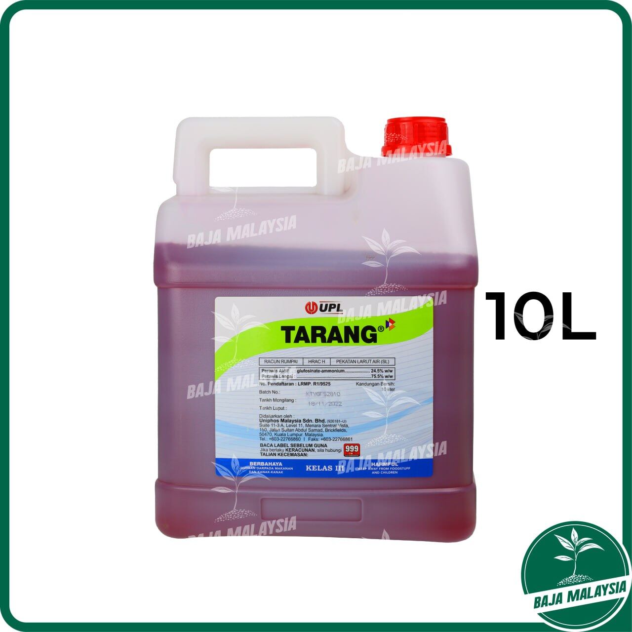 UPL Tarang 10 Liter Glufosinate-Ammonium 24.5% Racun Rumpai Rumput ...