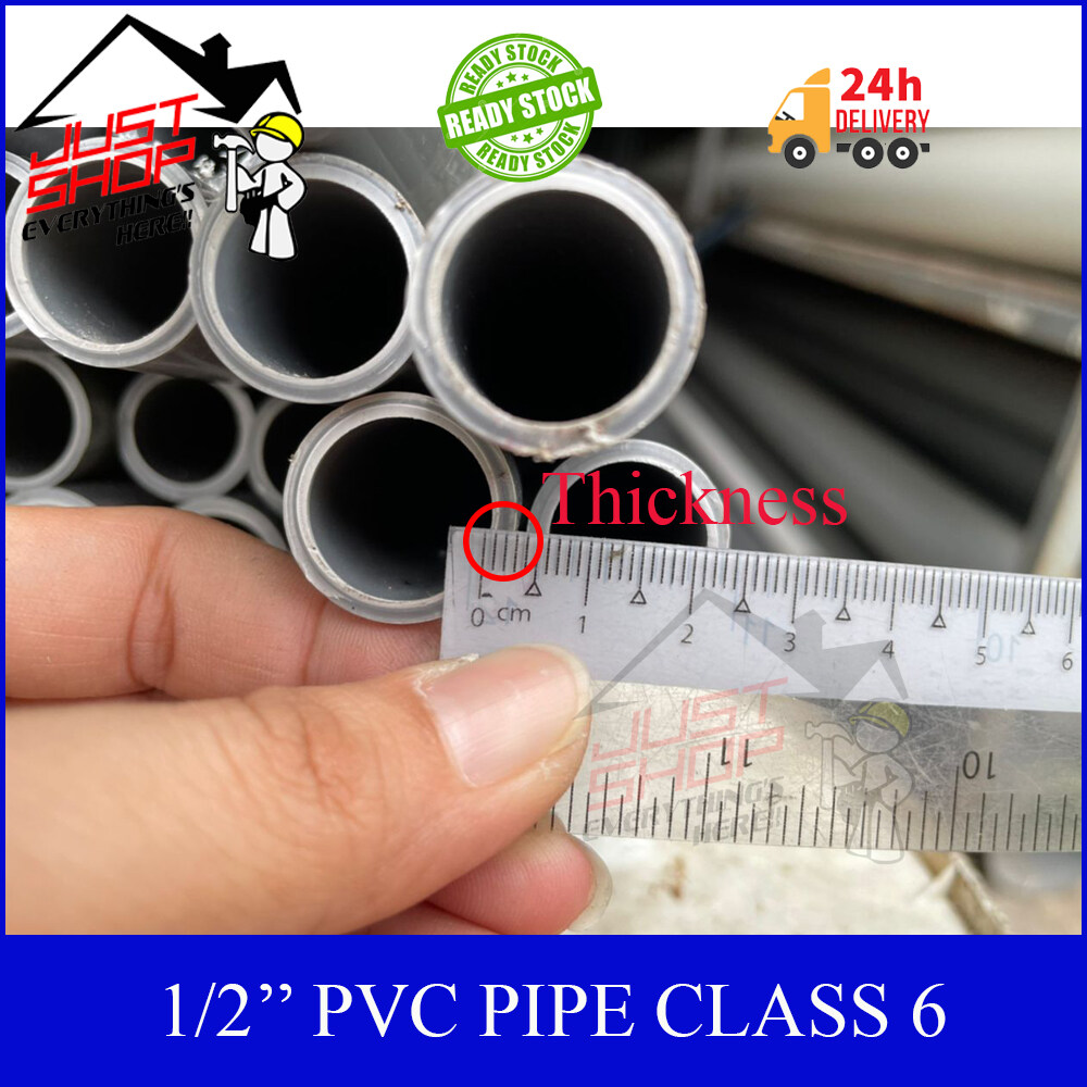 PVC Pipe Air / PVC Kelabu / PVC Water Pipe 1/2" 15MM Class D (Non- Sirim) / Class 6 (Non-Sirim ...