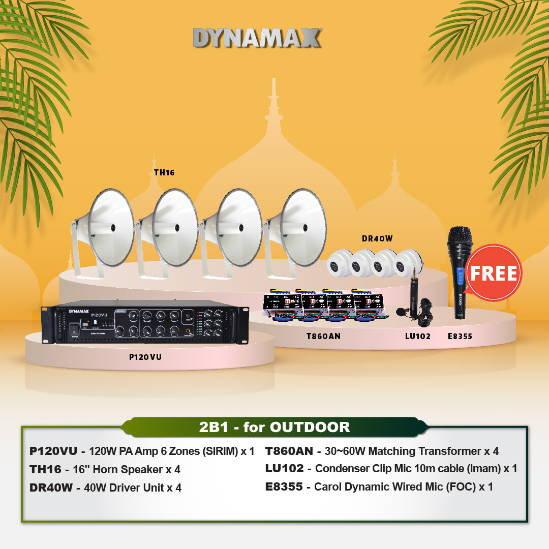 PA System For Surau/ Masjid Package DYNAMAX P120VU PA Amplifier, 16 ...