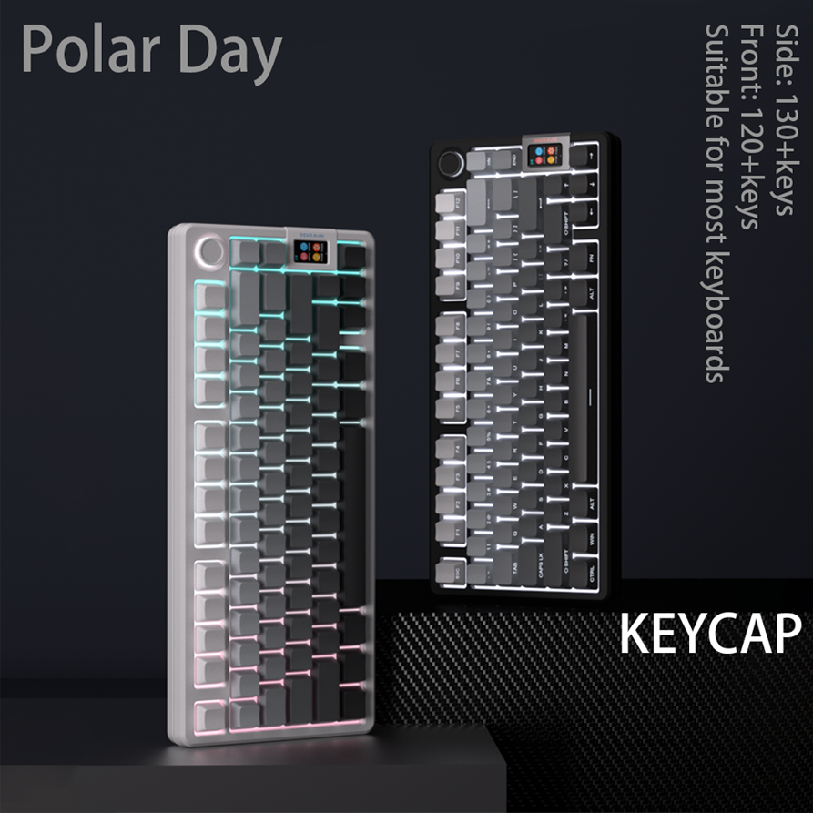 -LW- Polar Day Pro Keycap ที่กำหนดเองคีย์บอร์ดแบบกลไกสีดำสีขาวไล่ระดับ ...