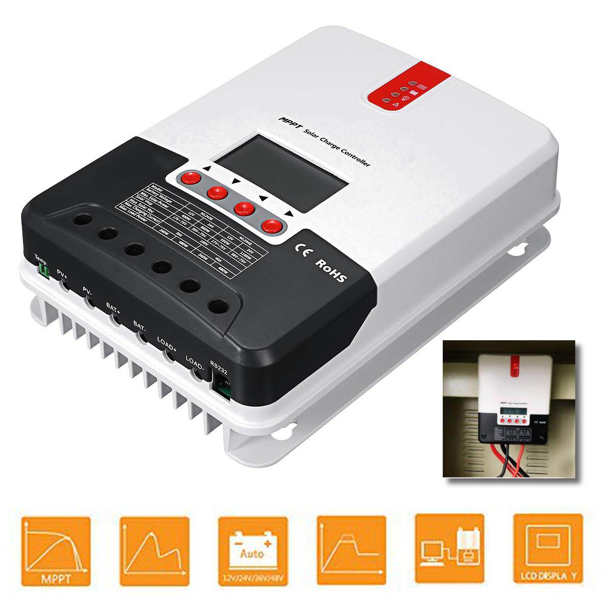 12 V/24 V 20A 30A 40A MPPT พลังงานแสงอาทิตย์เครื่องควบคุมการชาร์จ 260W ...