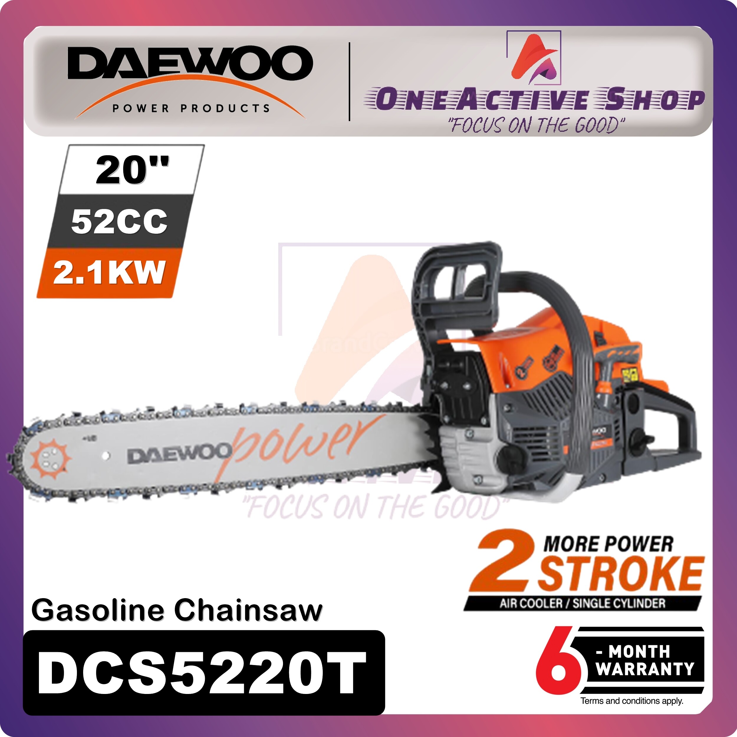 DAEWOO 20" Gasoline Chainsaw 52CC DCS5220T - 𝟔 𝐌𝐎𝐍𝐓𝐇𝐒 𝐖𝐀𝐑𝐑𝐀𝐍𝐓𝐘 ( DAEWOO 20 INCH CHAIN SAW ...