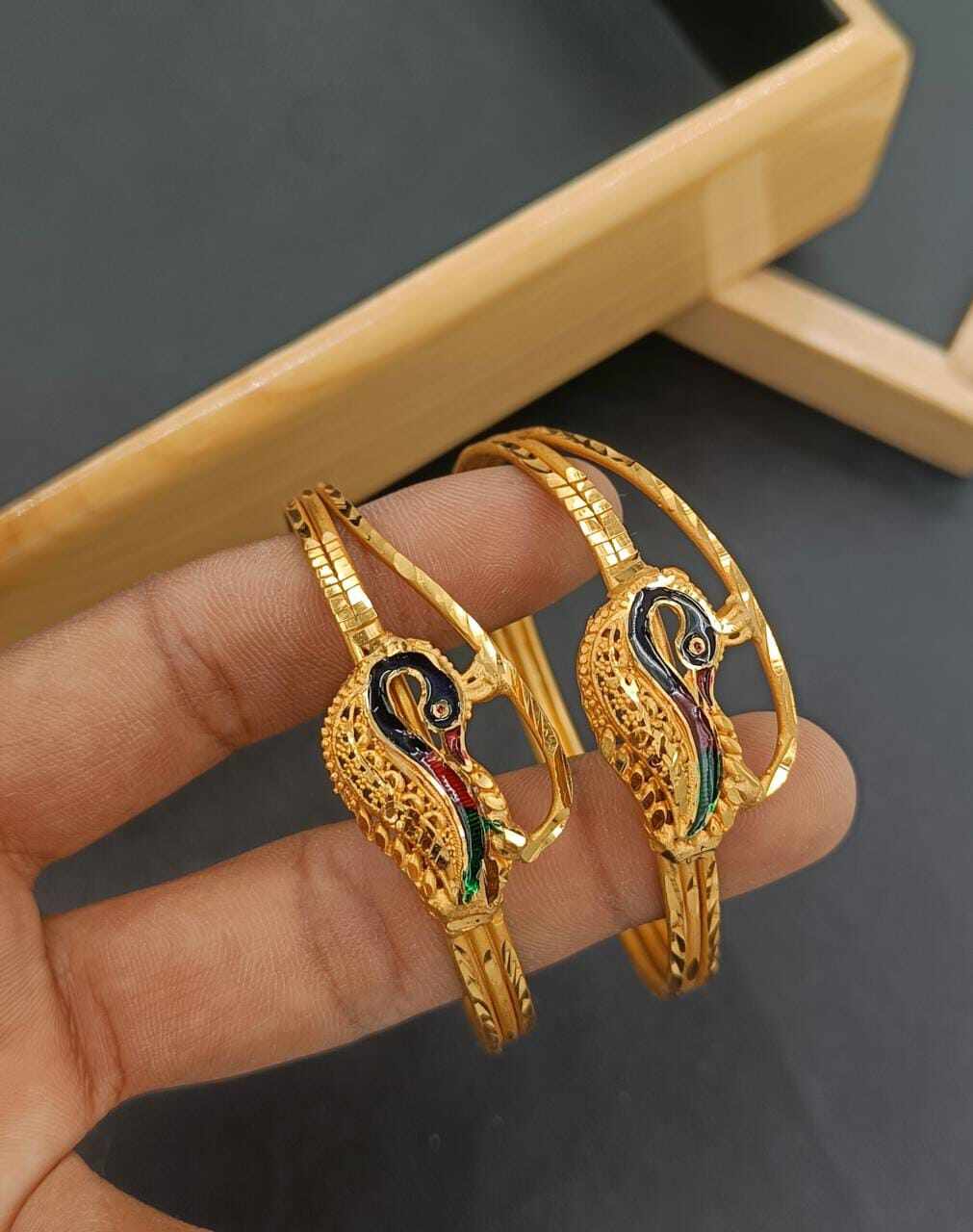 1 GRAM GOLD PEACOCK DESIGN BANGLE_NOT 916 | Lazada