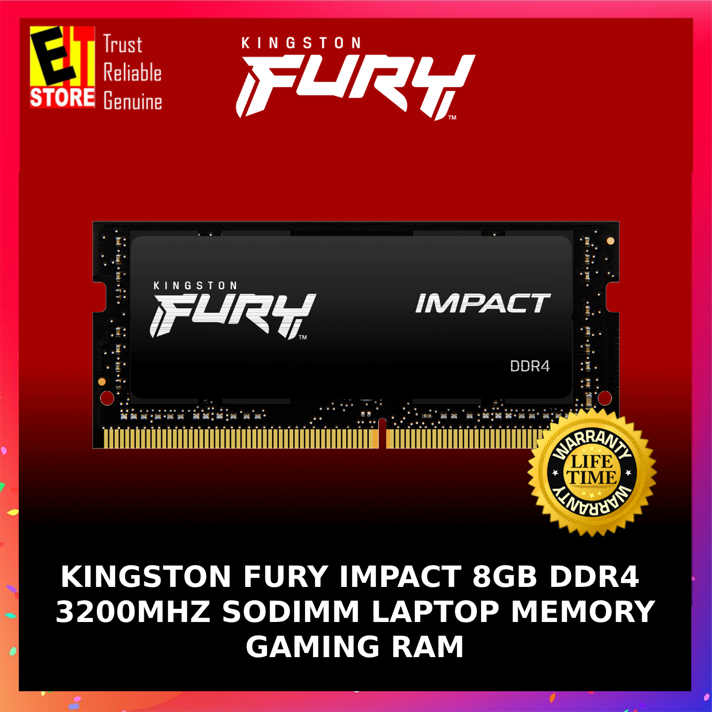 KINGSTON RAM IMPACT FURY 8GB /16GB /32GB DDR4 3200 CL20 SODIMM MEMORY/ GAMING LAPTOP RAM | Lazada