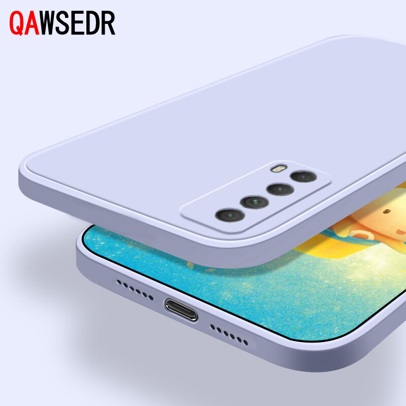 QAWSEDR สแควร์สำหรับ Huawei Y7A กล้องที่แม่นยำครอบคลุม Soft ซิลิโคน ...