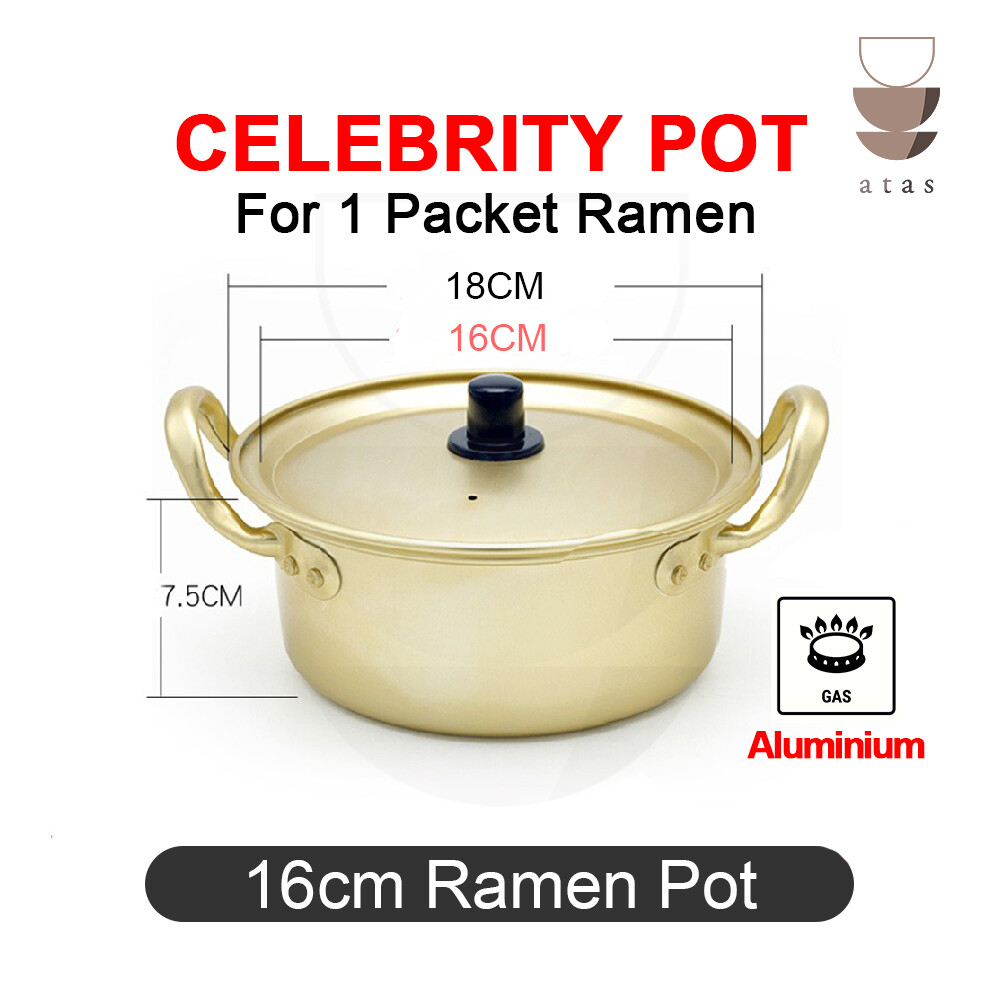 KOREAN STYLE Korea Ramen Pot Noodle Golden Yellow Aluminium Soup With ...