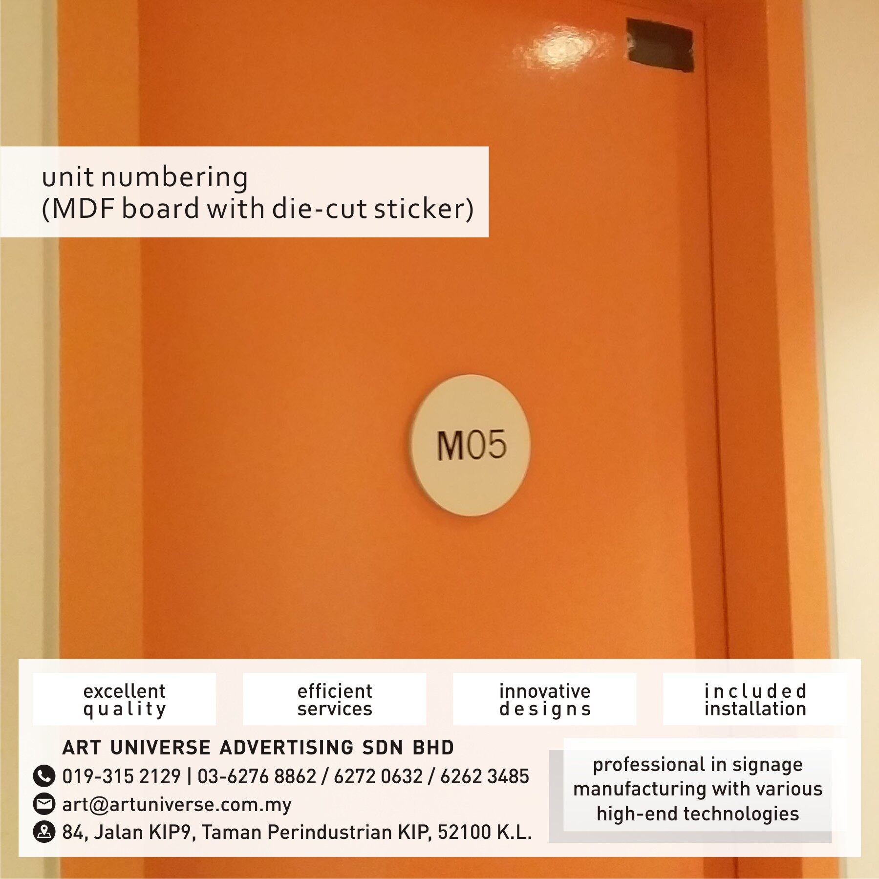 Custom Made Unit Numbering Signage | Lazada