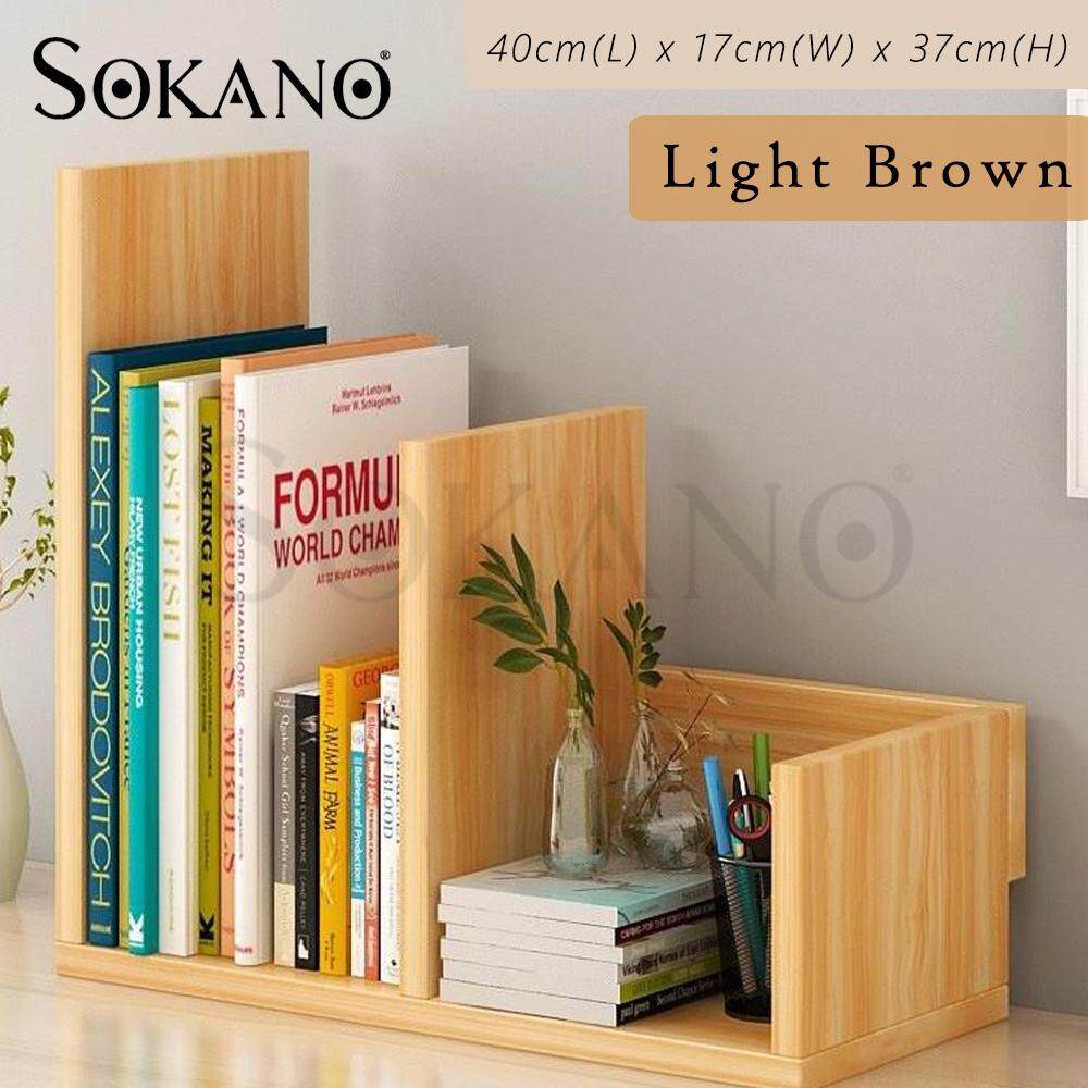 SOKANO D4381 Sturdy Wooden Table Top Book Rack Book Shelf Table ...