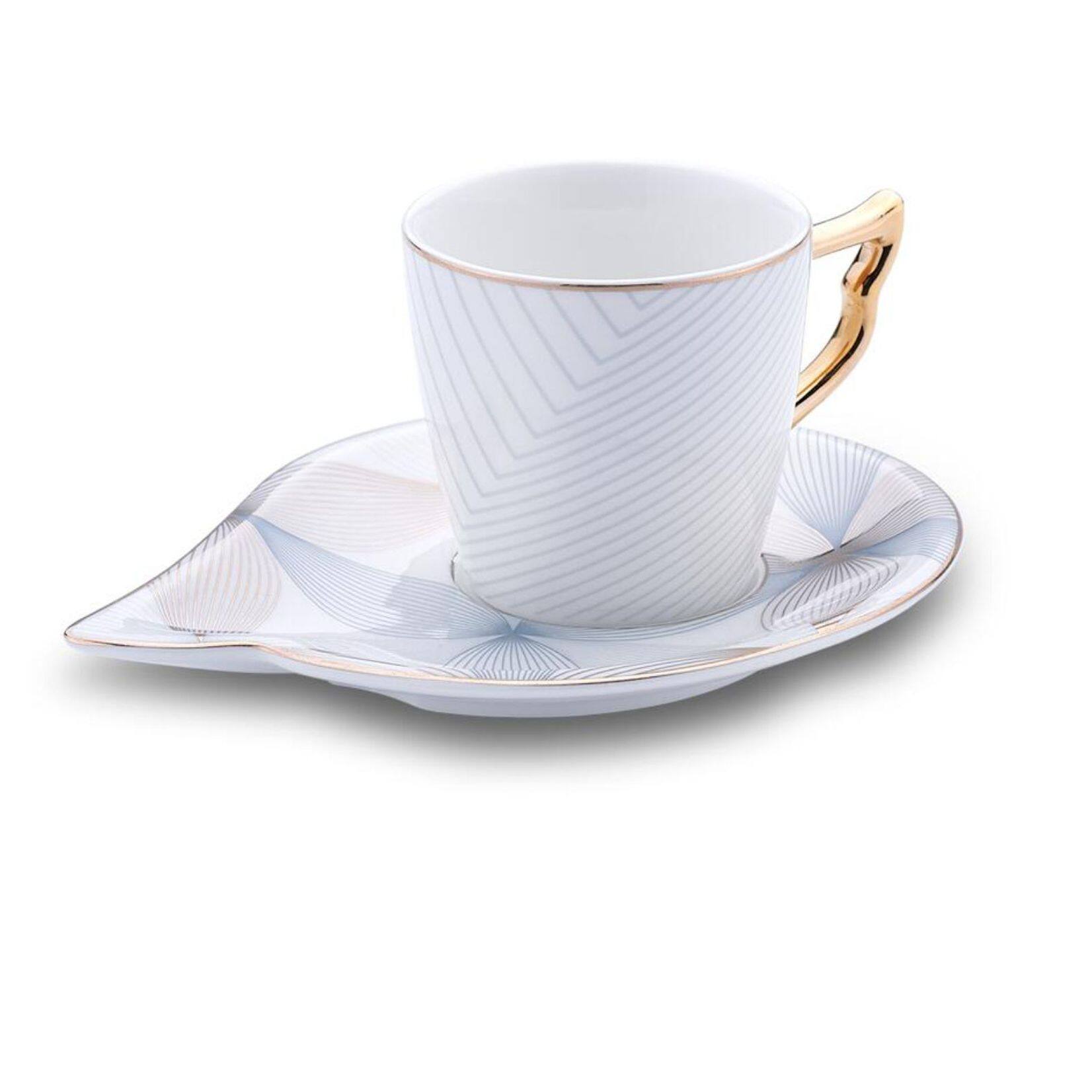 Korkmaz Angela Coffee Espresso Cups with Saucers Set - For Latte ...