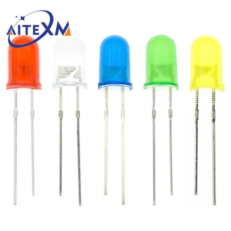 100Pcs200Pcs 3มม. 5มม. ชุด Led Pelbagai Diod Putih Hijau Merah Biru ...