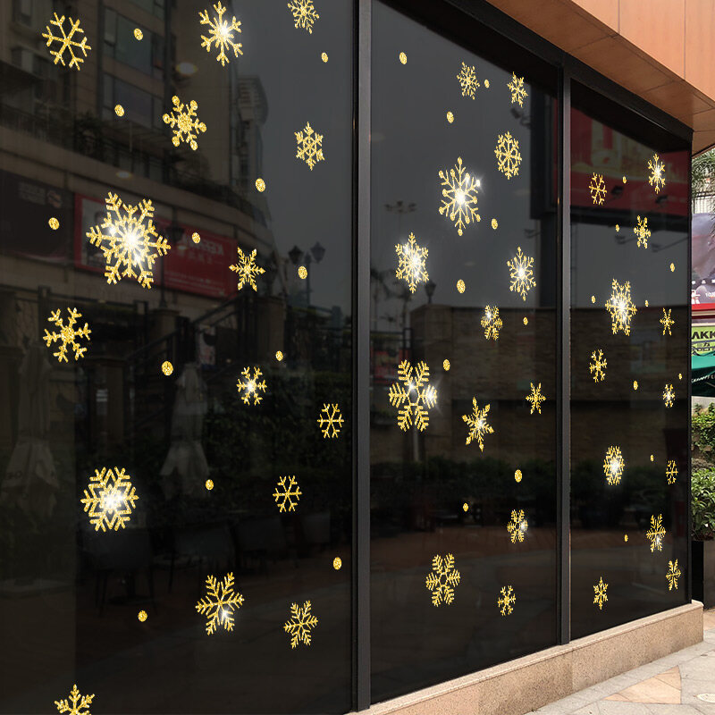 Christmas Decoration Window Stickers Glitter Decals Christmas Window ...