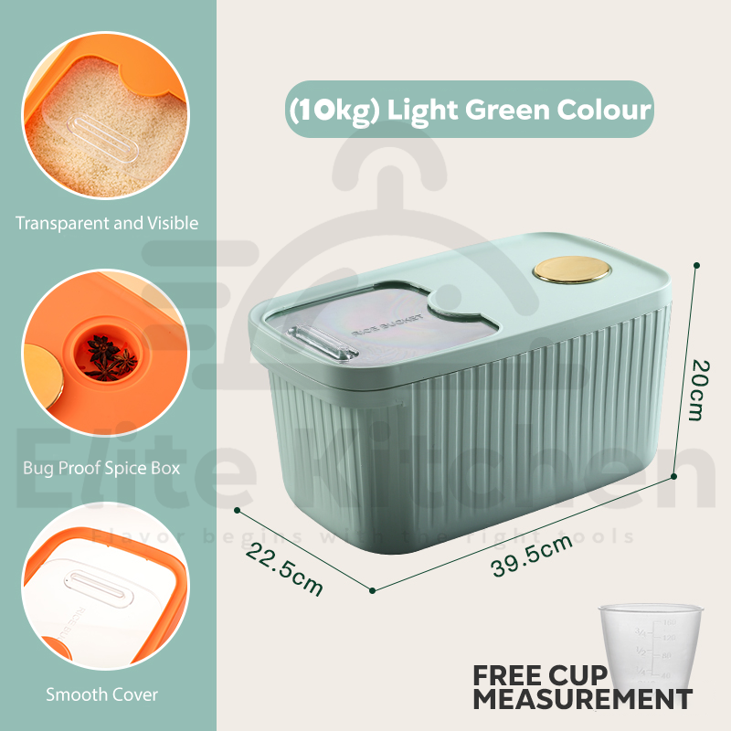 Elite Kitchen - 5KG 10KG Rice Storage Rice Box Grain Rice Dispenser ...