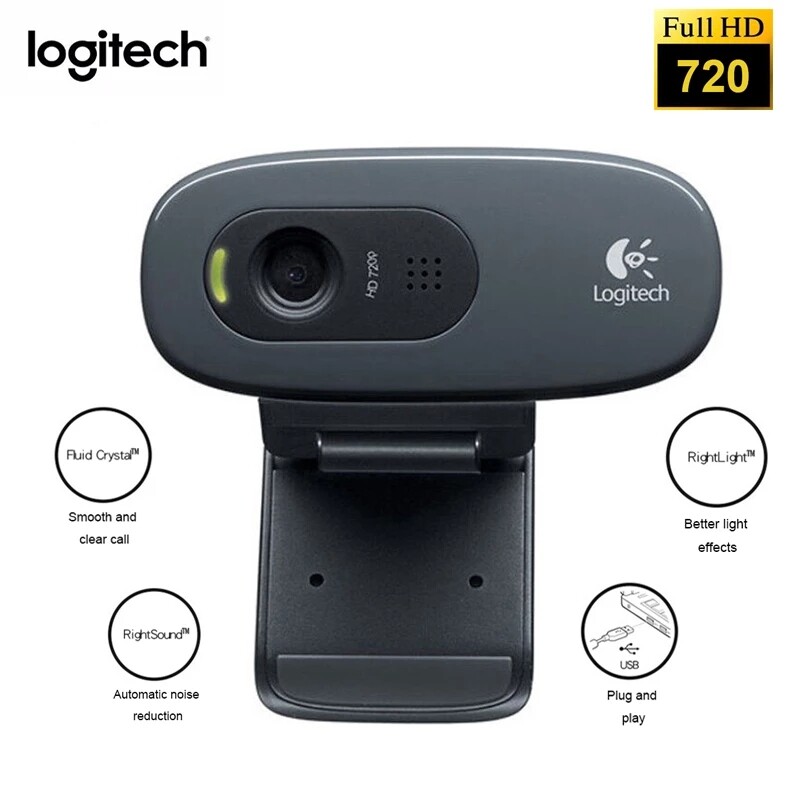 ELEMOSI LOGI TECH เว็บแคม C270/C270i HD 720P 3-MP กล้องถ่ายรูปจอกว้าง ...