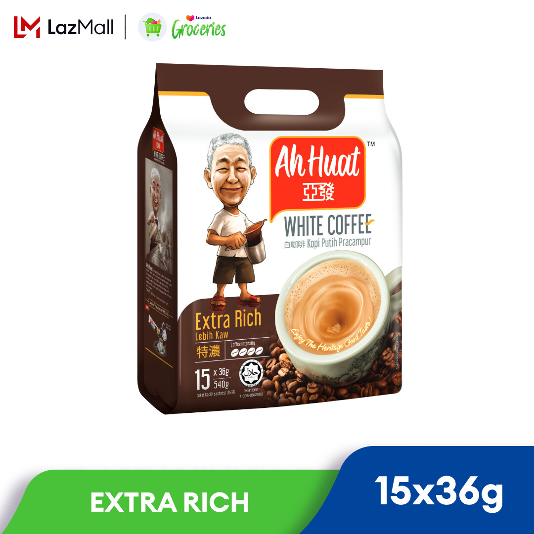 Ah Huat White Coffee Extra Rich 36g x 15s | Lazada