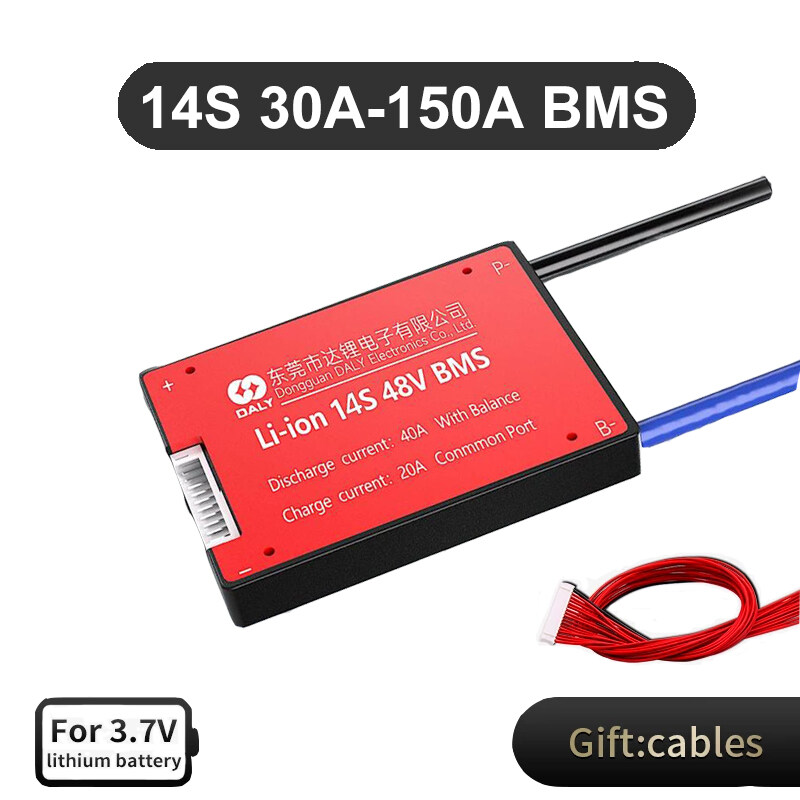 Daly 3.7V Li-ion 14S 48V BMS 15A 20A 30A 40A 50A 60A 80A 100A 120A 150A 18650 PCM Batt ...