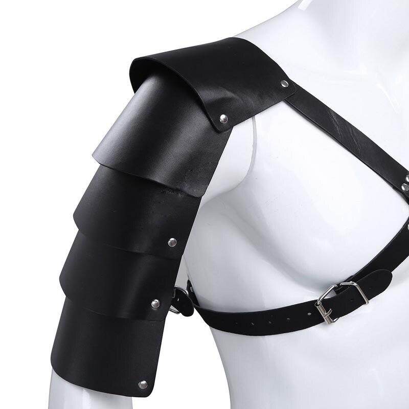 Fancy Sexy Men Faux Leather Shoulder Armor Top Chest Harness Body ...