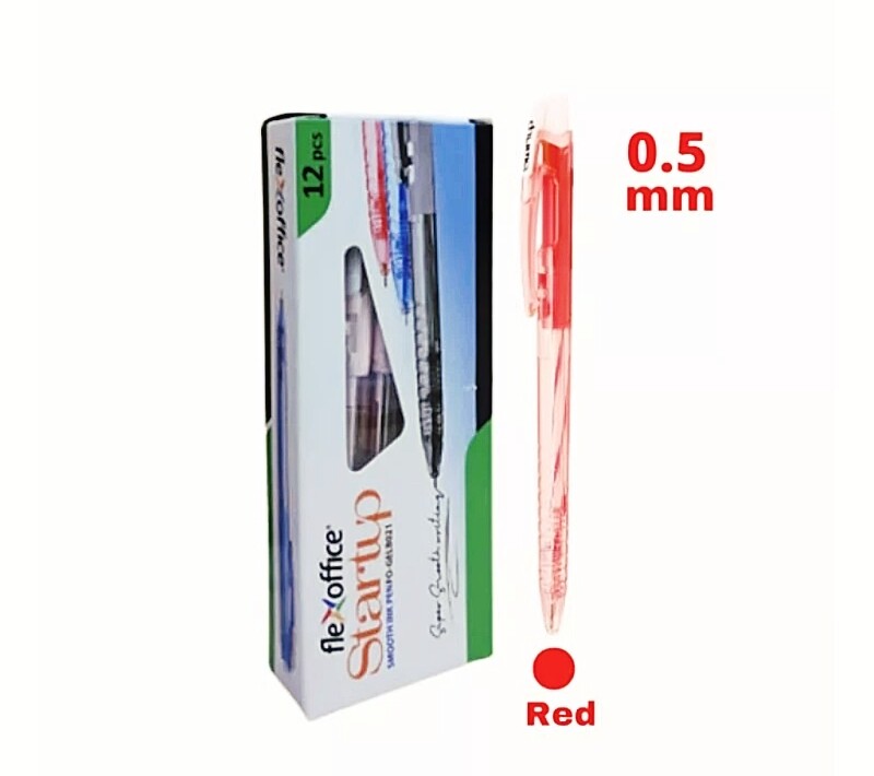 Flexoffice Start up Retractable Semi Gel Ball Pen 0.5/0.7mm 12pcs | Lazada