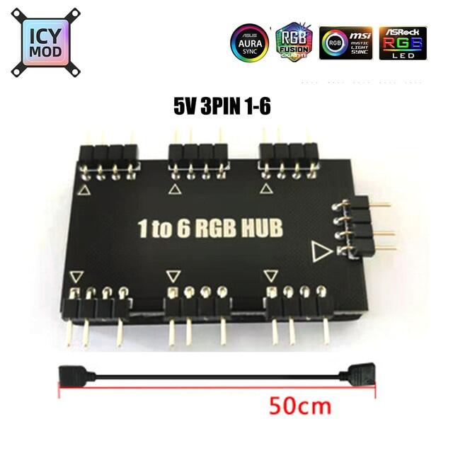 Rog Rgb Hub 1-10 1-6 Splitter 5v 3pin Sata Power Supply Lighting Panel ...
