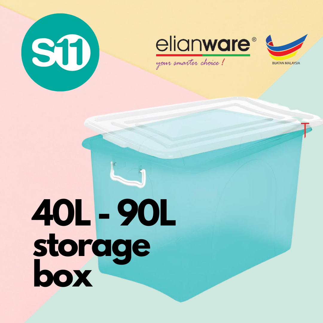 Elianware Storage Bin 40L/60L/90L Special Color with Wheels | Lazada