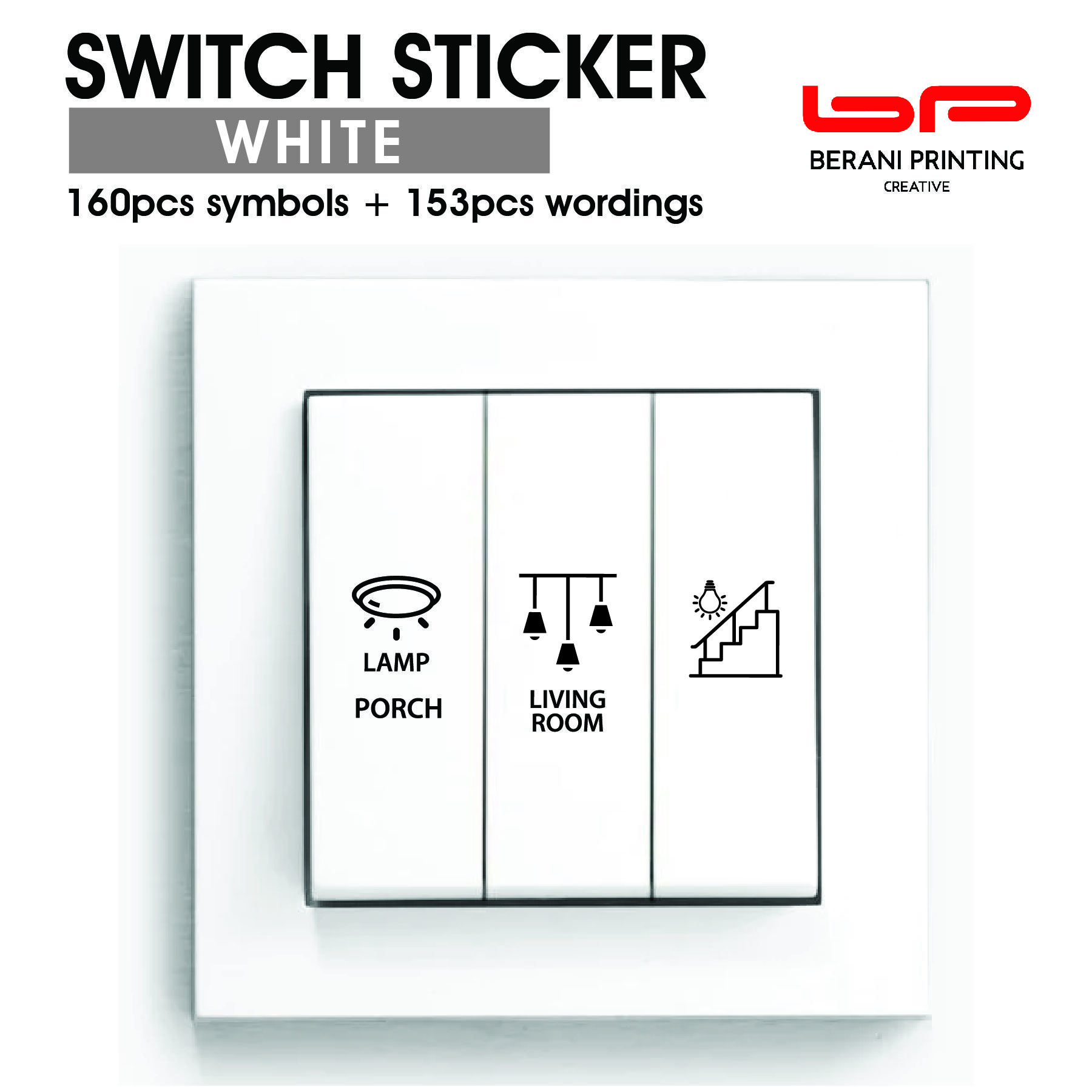 Sticker Label Switch Plug / Socket Symbol & Word for Whole House ...