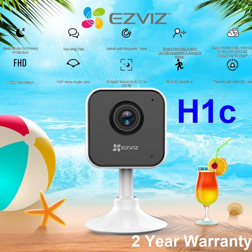 EZVIZ H1C 1080P 2MP Two Way Talk Motion Detection Wireless Indoor WiFi ...