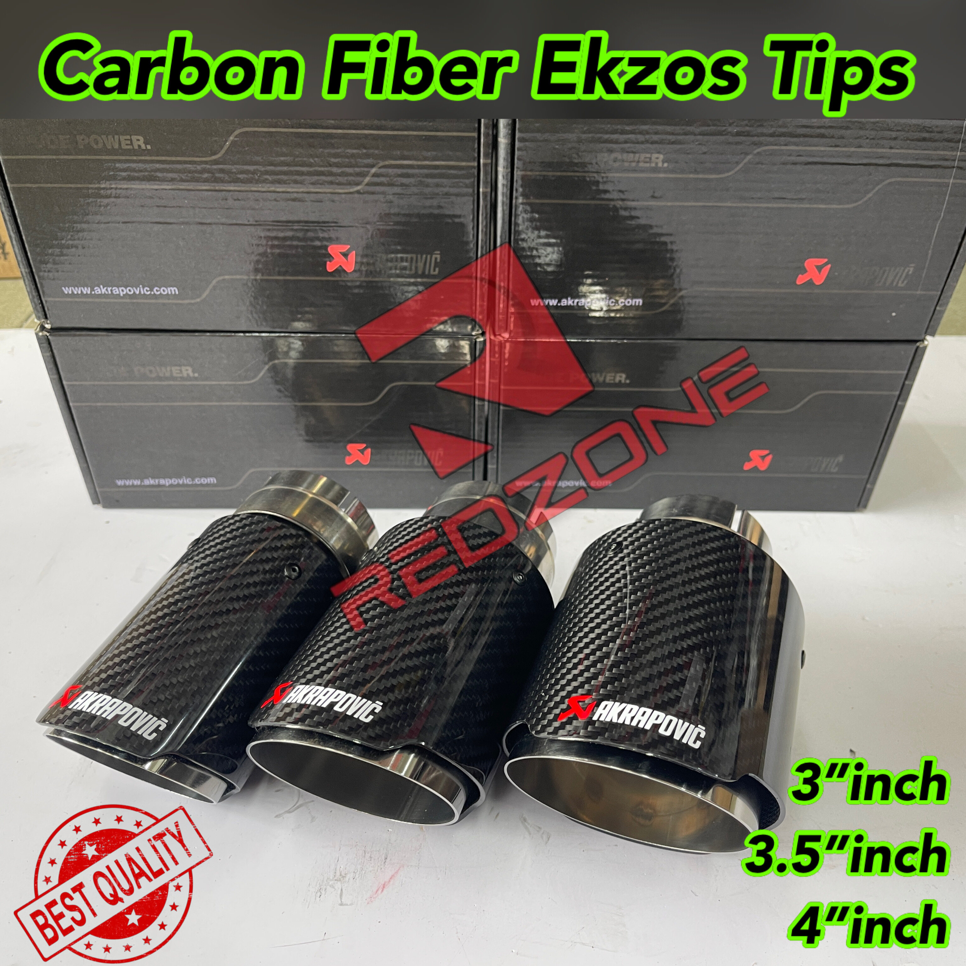 [READY STOCK] Akrapovic Carbon Ekzos Tip tailpipe Myvi Ativa Proton ...