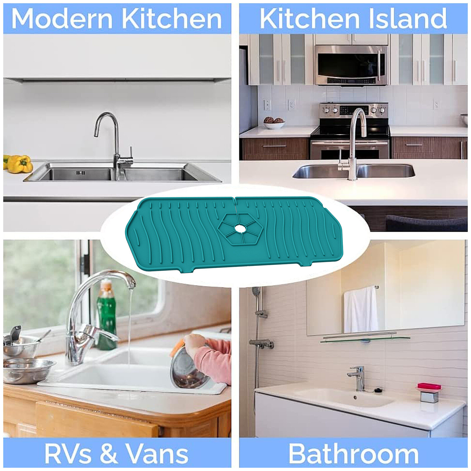 Splash Guard Gadgets ห้องอาบน้ำ Sink Protector Water Collector Mat ก๊อก ...