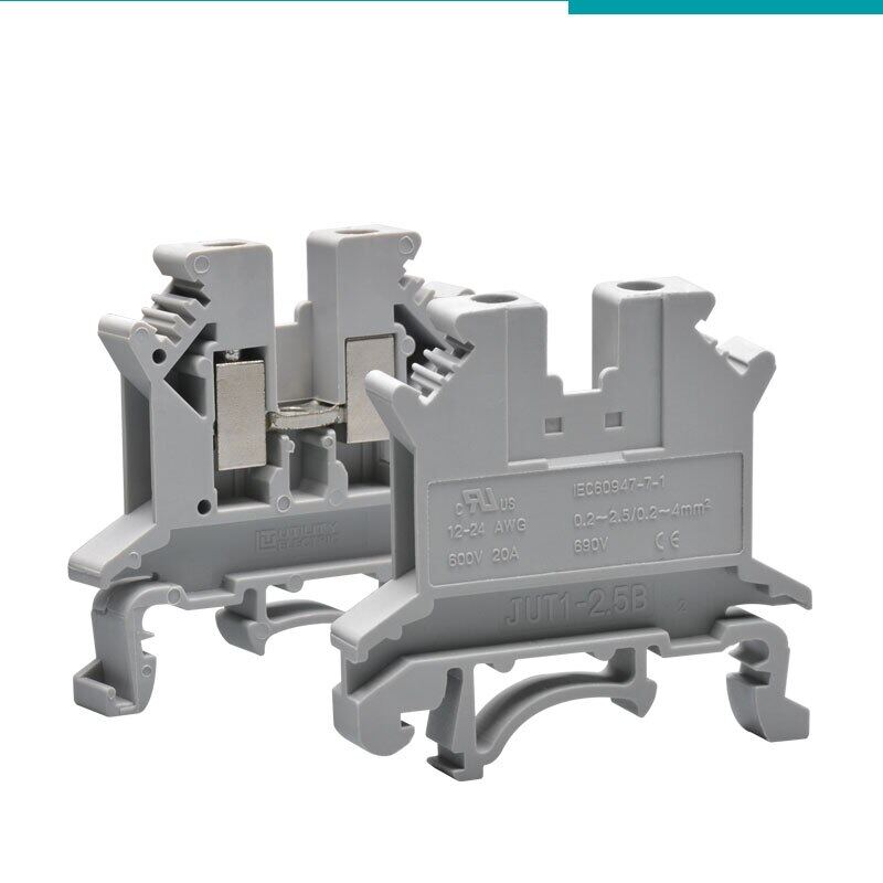 CE 50Pcs Wire Terminal Blocks UK-2.5B Universal DIN Rail Lug แผ่นสายไฟแถวการเชื่อมต่อทองแดง DIN ...