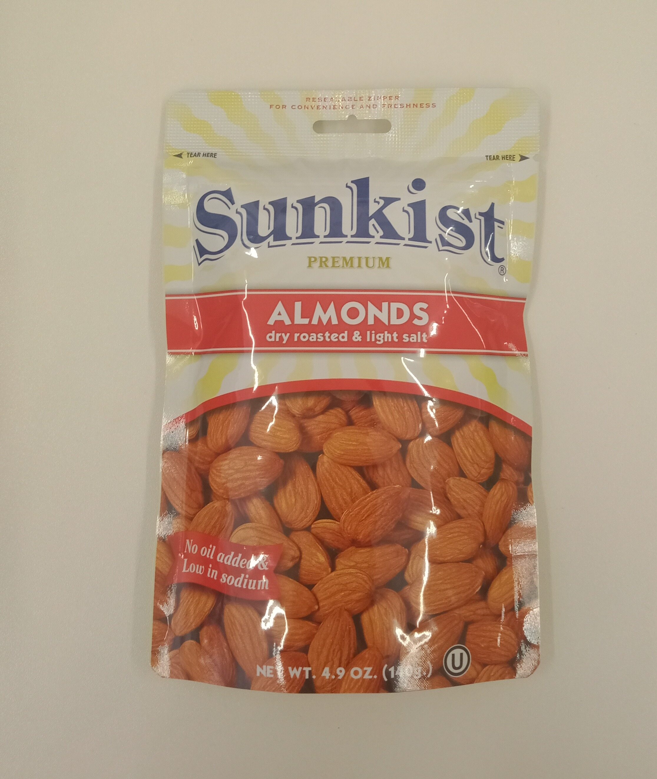 SUNKIST ALMONDS DRY ROASTED & LIGHT SALT 140G | Lazada