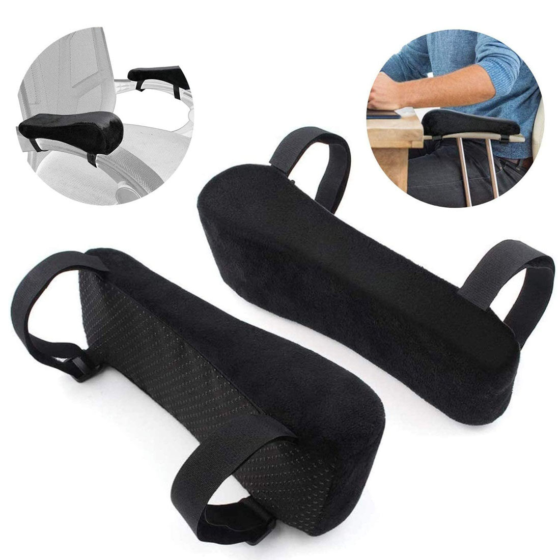 Chair Armrest Pads (2 Pack), Padded Armrest Cushion Pads with Memory ...