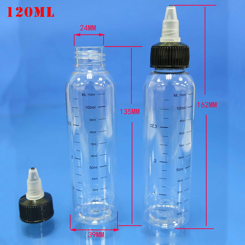 HUAIIY with Twist Cap Transparent Squeezable Plastic Graduated Measurement Tattoo Ink Bottles ...