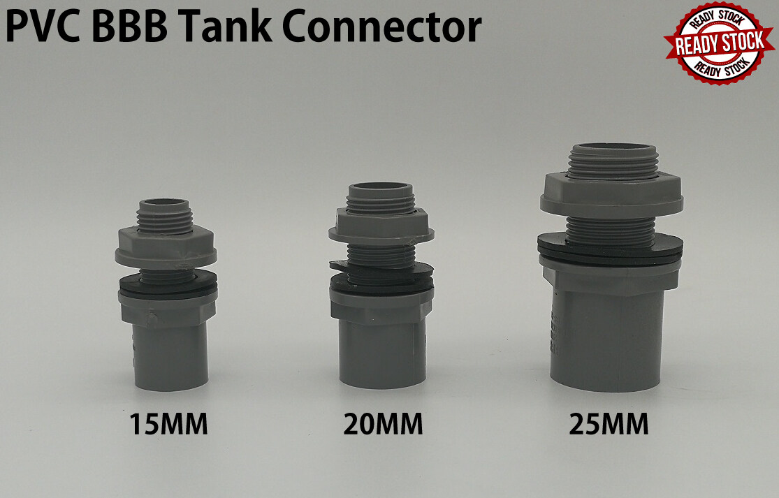 15MM 20MM 25MM PVC PIPE FITTING BRAND BBB (BINA) TANK CONNECTOR | PAIP AIR FITTING KELABU | Lazada