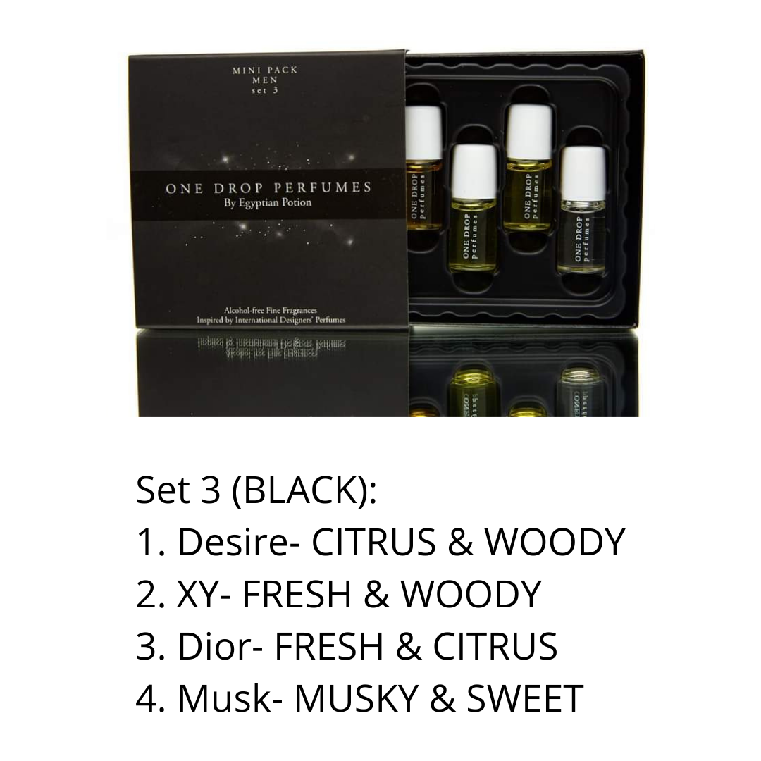 One Drop Perfumes Men Mini Set- 4Botol X 2ml [Pati Minyak Wangi Tanpa ...