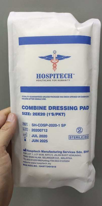 HOSPITECH STERILE COMBINE DRESSING PAD 20x20CM 1S | Lazada
