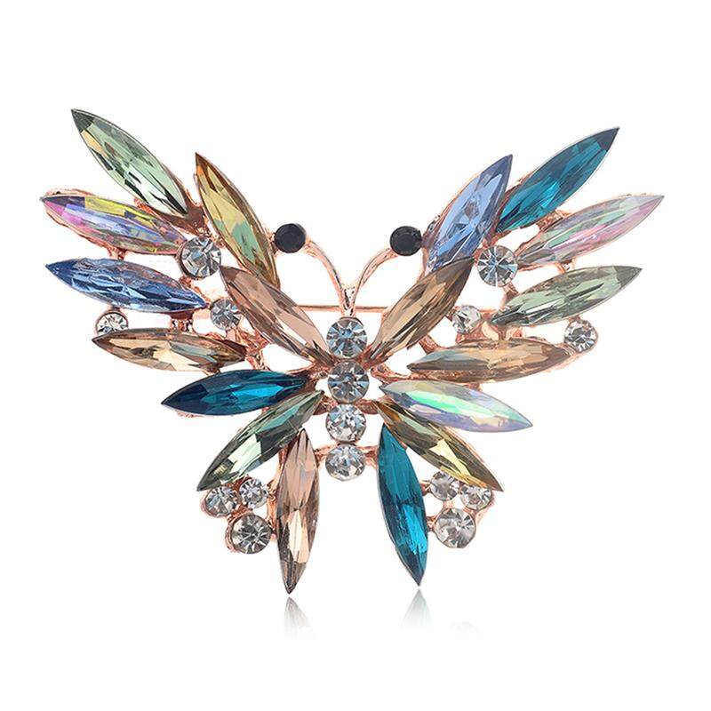Fashion Colorful Crystal Brooch Pins Animal Butterfly Enamel Women ...