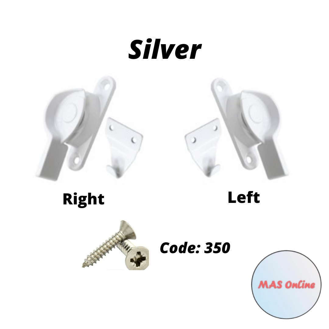 350 Sliding Glass Window Crescent Lock (Silver, MB, White) / Sliding ...