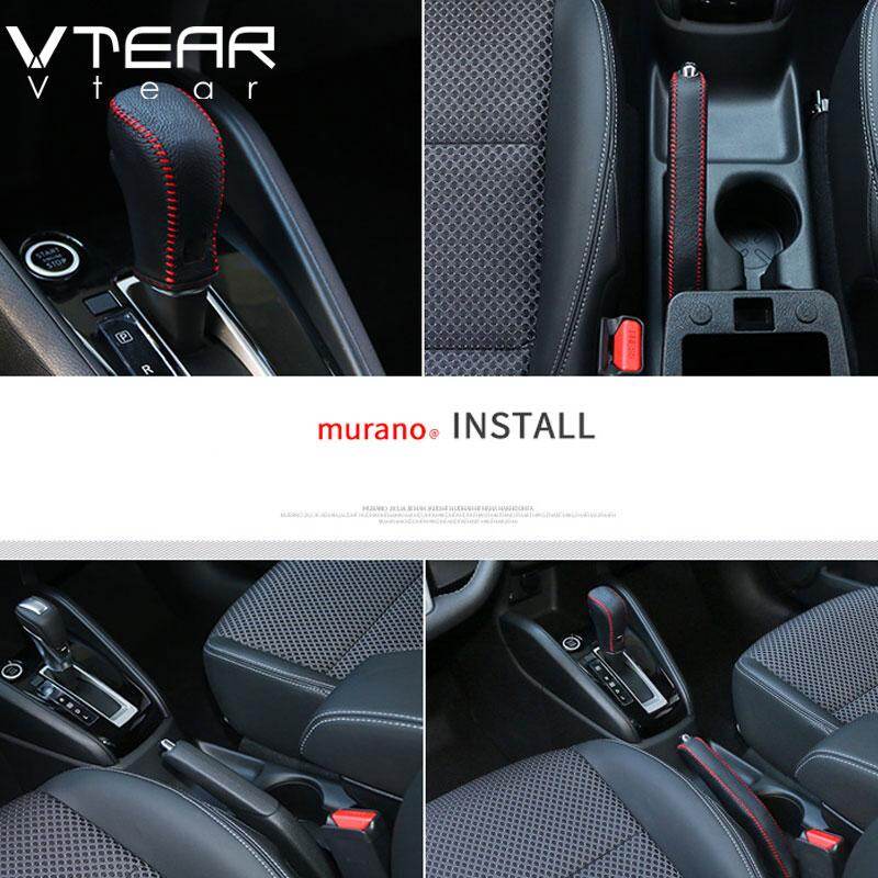 （red line）For Nissan Kicks 2017-2018 Hand-stitched leather Handbrake ...