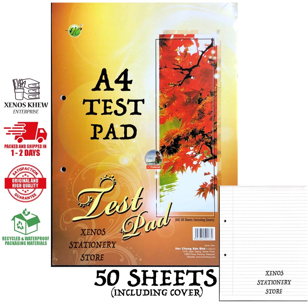 HER CHENG A4 TEST PAD 50SHEETS / KERTAS KAJANG A4 (READY STOCK / 100% ...