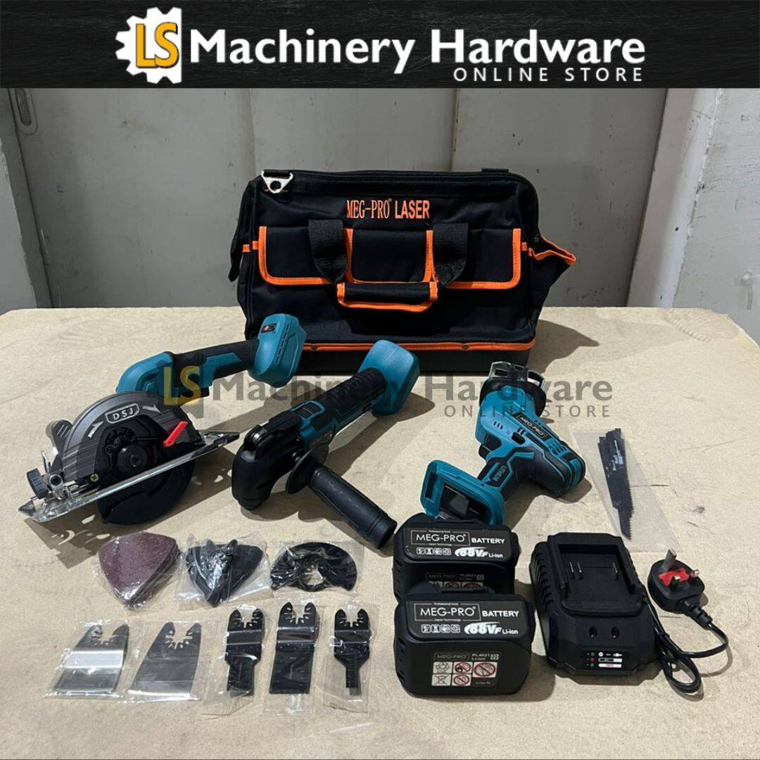 Meg Pro 3in1 Tool Set (Multitool, Circular saw, Sabre saw C/W 2 Battery ...