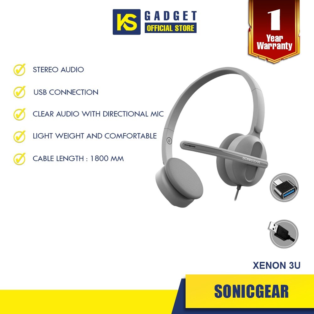 SonicGear Xenon 1/1U/3/3U Stereo Wired Headphone with Microphone ...