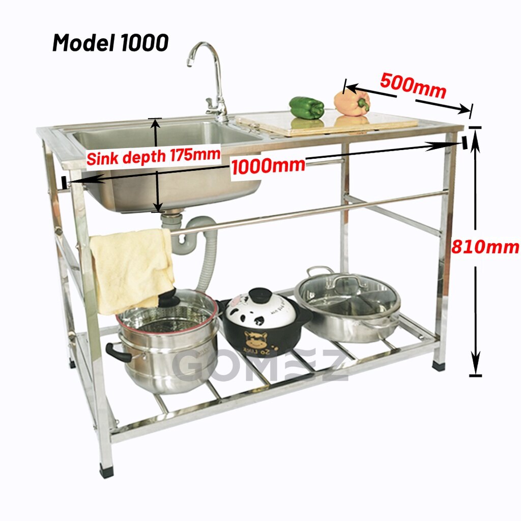GOMEZ Rak Sinki Dapur Stainless Steel Kitchen Sink Rack / Sink Stand ...