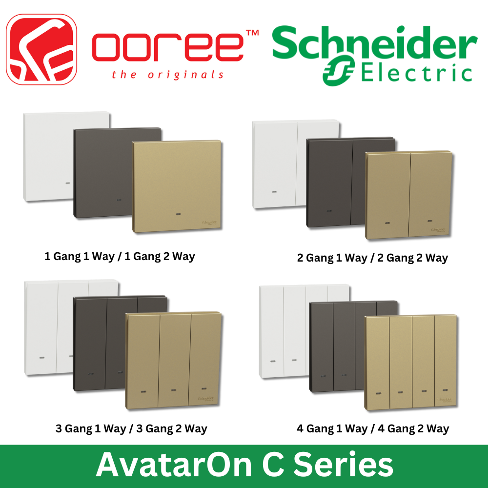 SCHNEIDER ELECTRIC AVATARON C SERIES 250V 16AX 1 GANG / 2 GANG / 3 GANG / 4 GANG / 20A / 32A ...