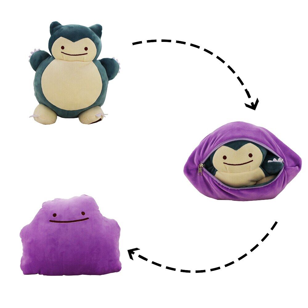 32Cm Anime Pokemon Ditto Transform Snorlax Inside-Out Cushion Plush ...