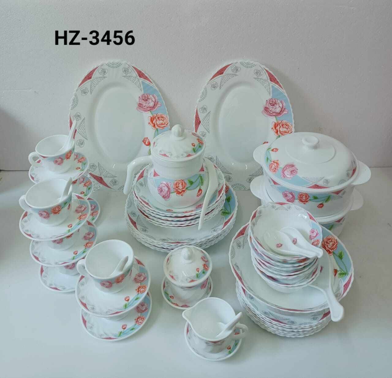 Opal 72pcs Round Dinner Set Kaca Opal Floral Round / Set Makan 8 Orang ...