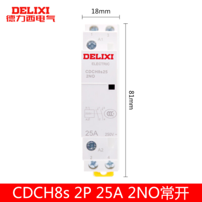 Delixi 2P 2NO Household 220V Contactor CDCH8S-25 AC Contactor 25A | Lazada